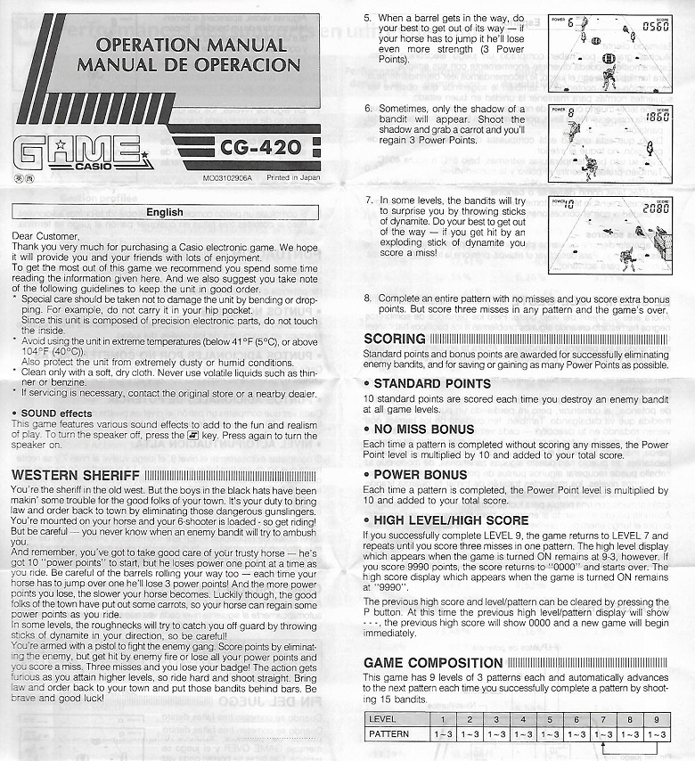 Casio - CG-420 - - Western Sheriff - Casio CG420 - Casio.ledudu.com ...