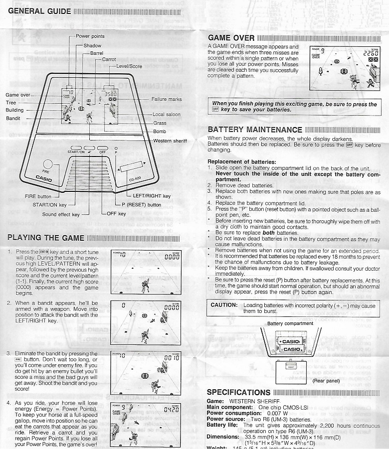 Casio - CG-420 - - Western Sheriff - Casio CG420 - Casio.ledudu.com ...